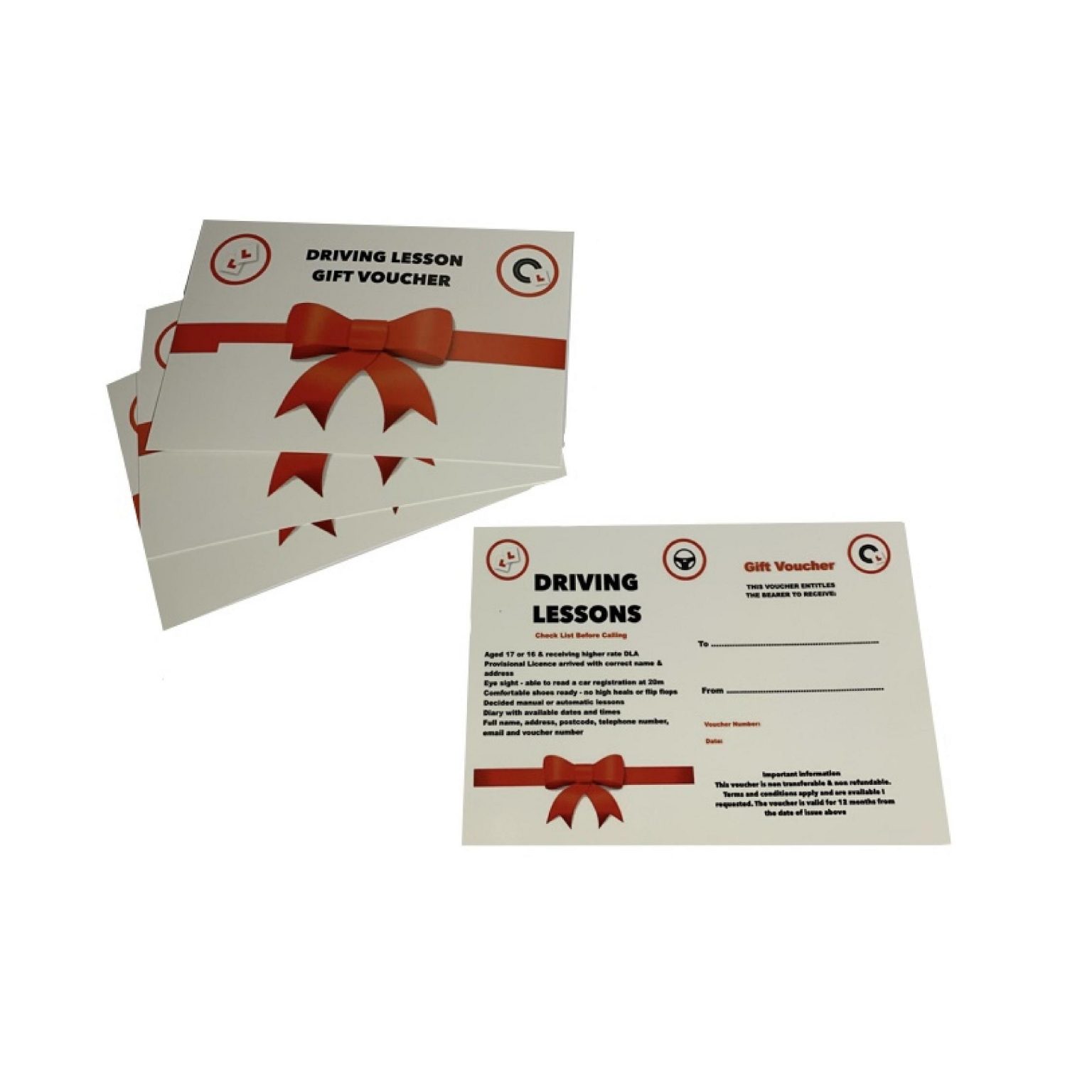 Driving Lesson Gift Vouchers (A5) - Driving Instructor Hub